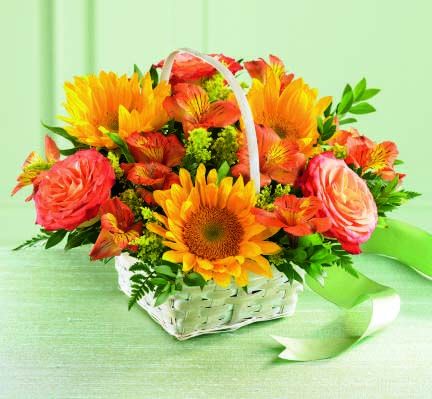 Happy Blooms Basket :: The Flower Shop