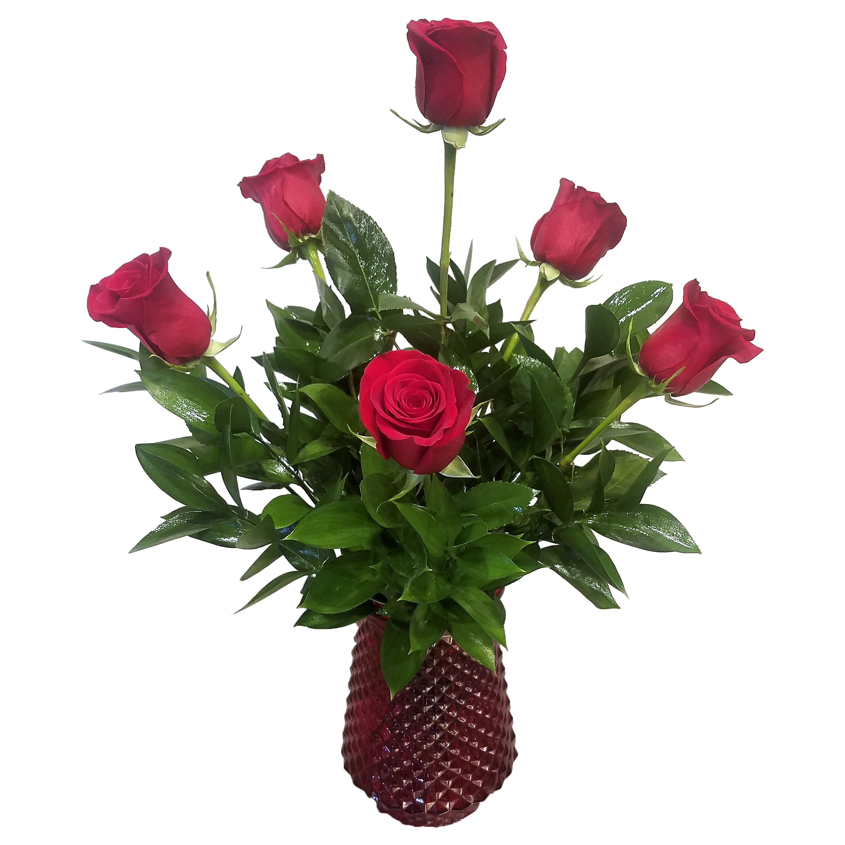 Six Red Roses :: The Flower Shop